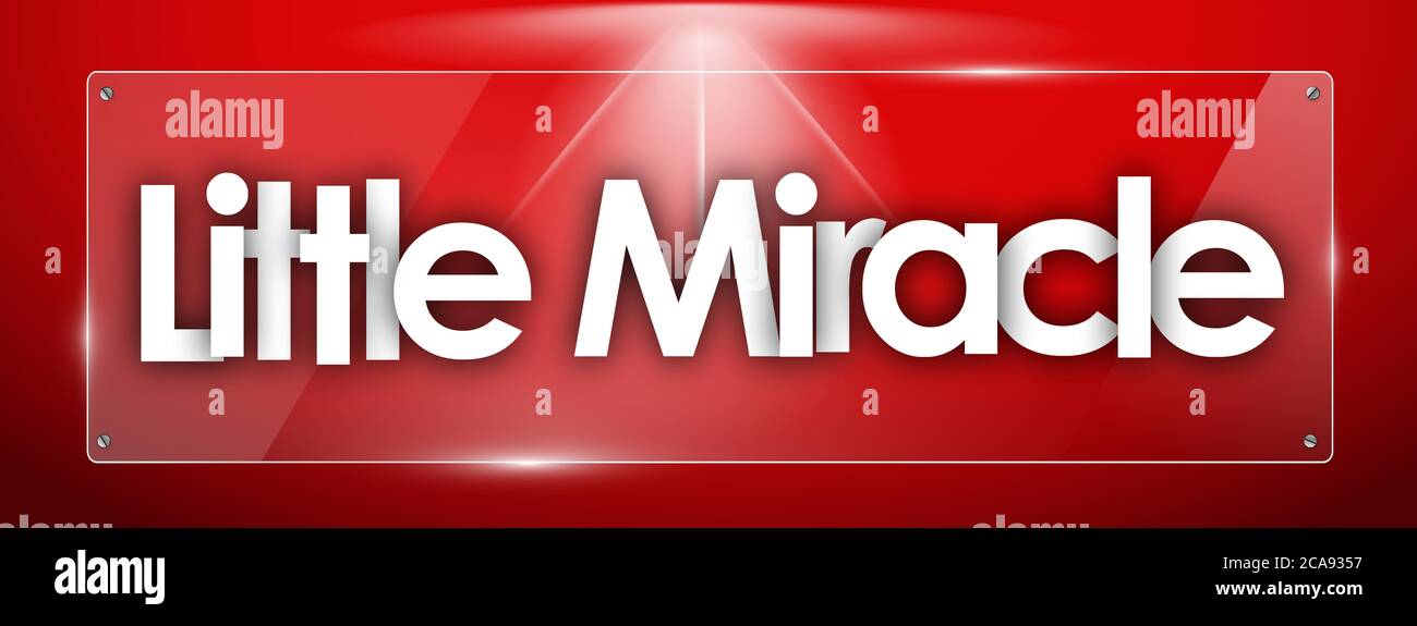 Little miracle word in transparent glass shapes Stock Photo - Alamy