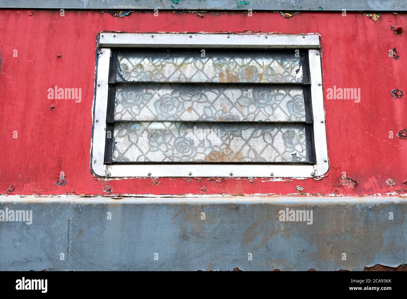Old narrow boat window Stock Photo - Alamy