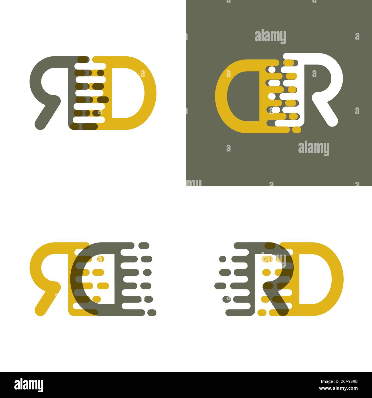 RD letters logo with accent speed in brown and dark yellow Stock Vector ...