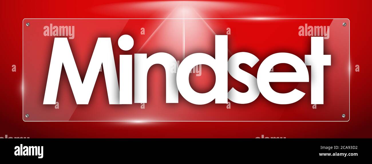 Mindset word in transparent glass shapes Stock Photo - Alamy