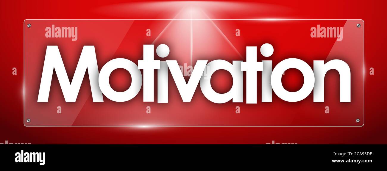 Motivation word in transparent glass shapes Stock Photo - Alamy