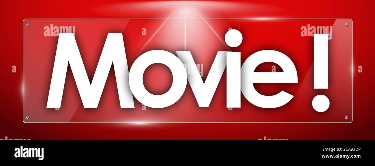 movie word in transparent glass shapes Stock Photo - Alamy