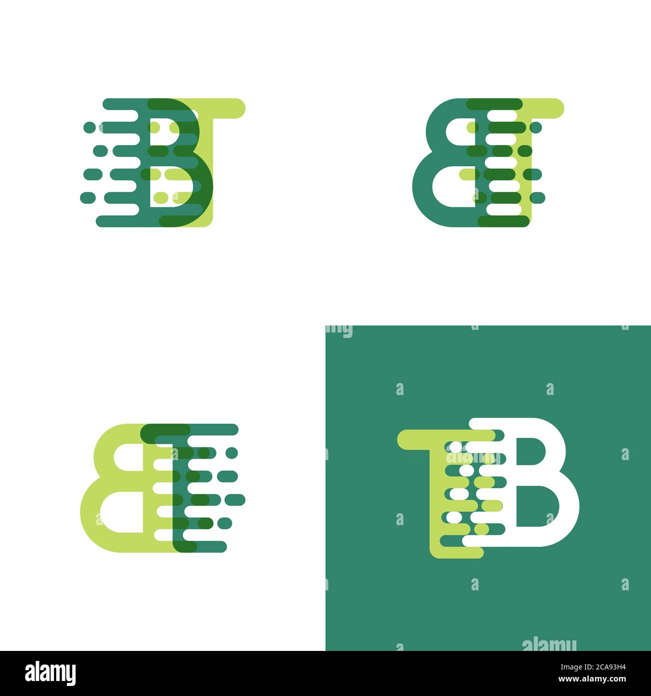 BT letters logo with accent speed in light green and dark green Stock ...