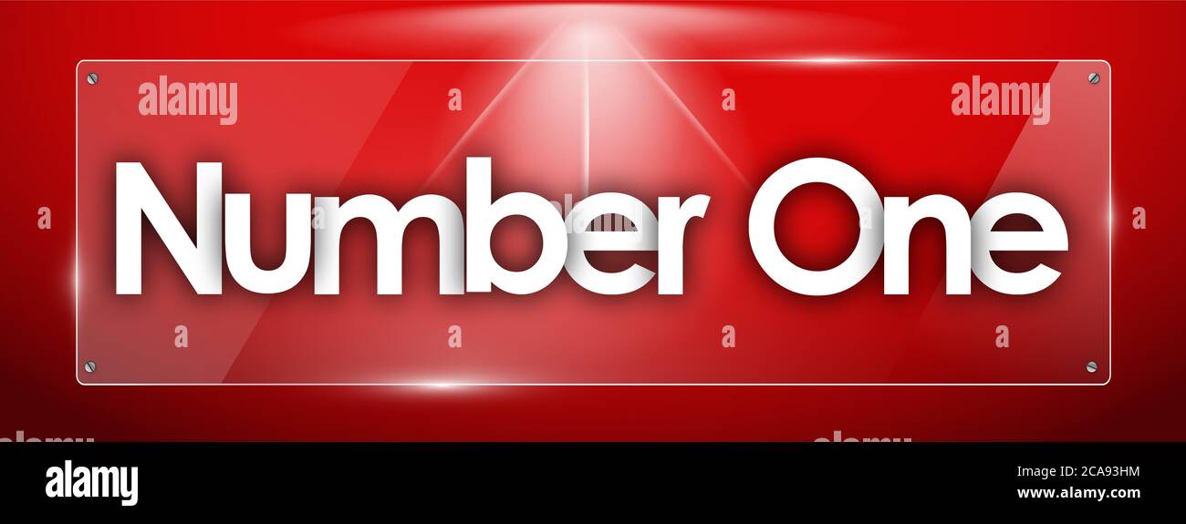 Number one word in transparent glass shapes Stock Photo - Alamy