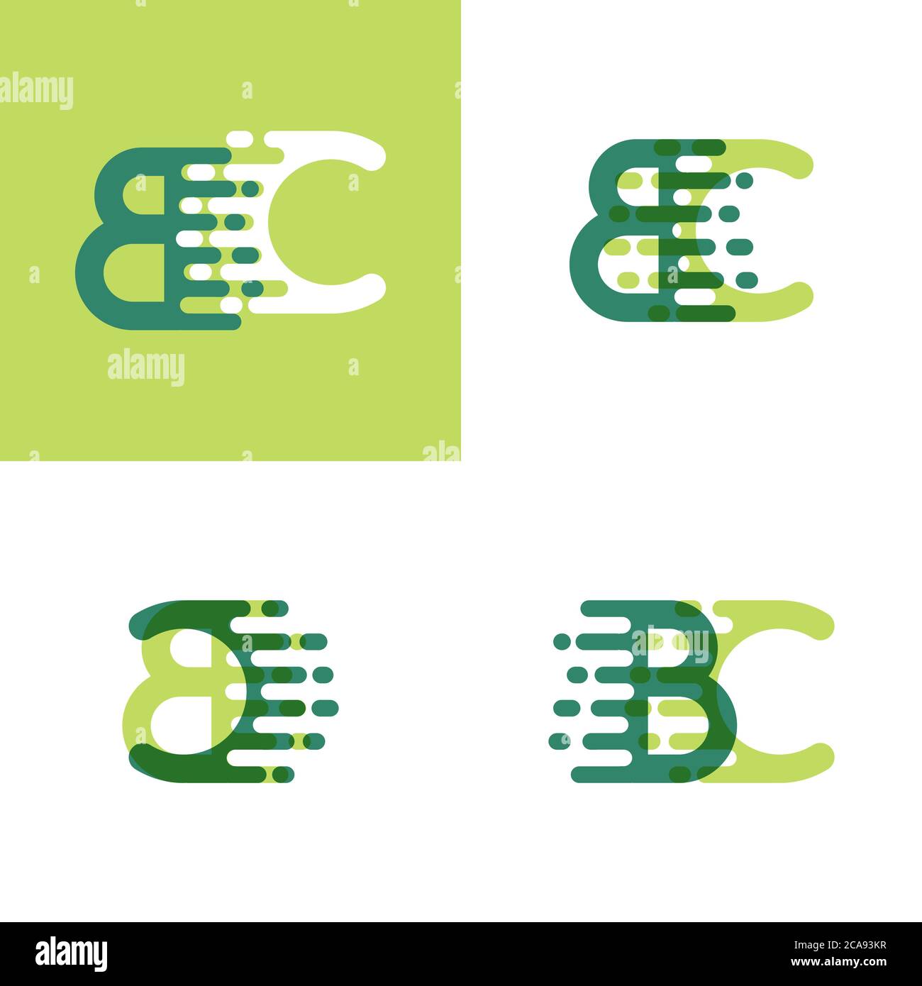 BC letters logo with accent speed in light green and dark green Stock ...