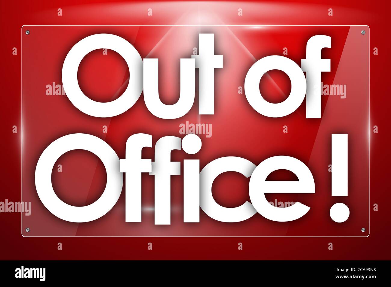 out of office word in colored rectangles background Stock Photo - Alamy