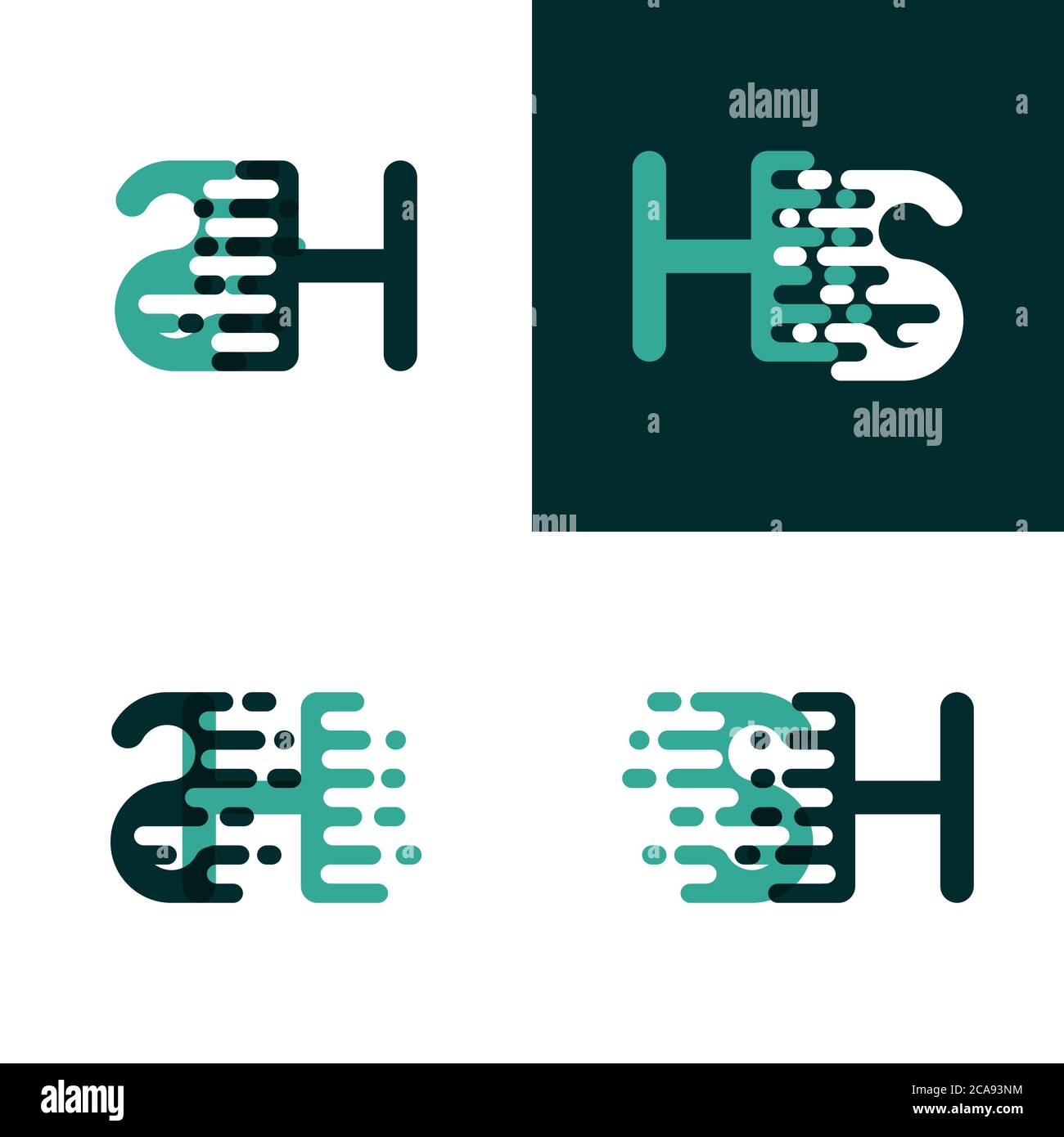 SH letters logo with accent speed in light green and dark green Stock ...