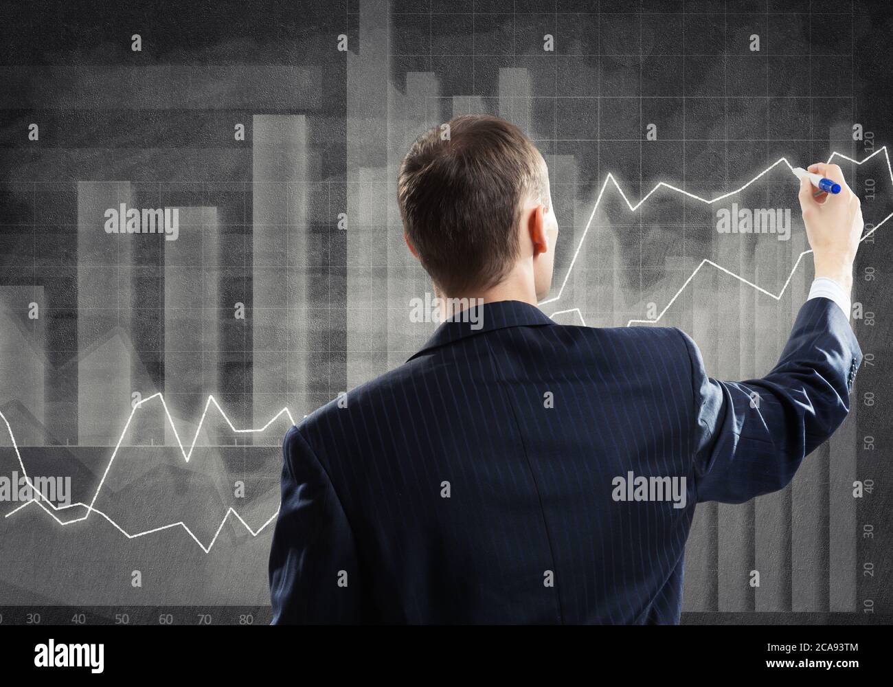Businessman draw progress concept Stock Photo - Alamy