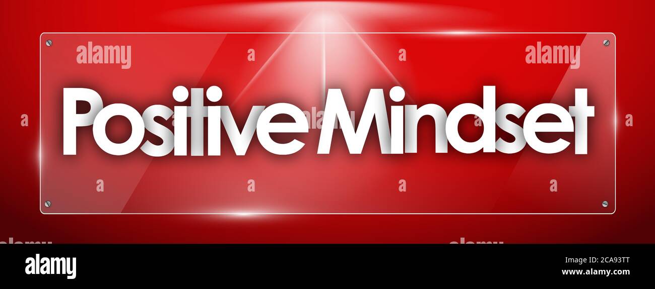 Positive Mindset word in transparent glass shapes Stock Photo - Alamy