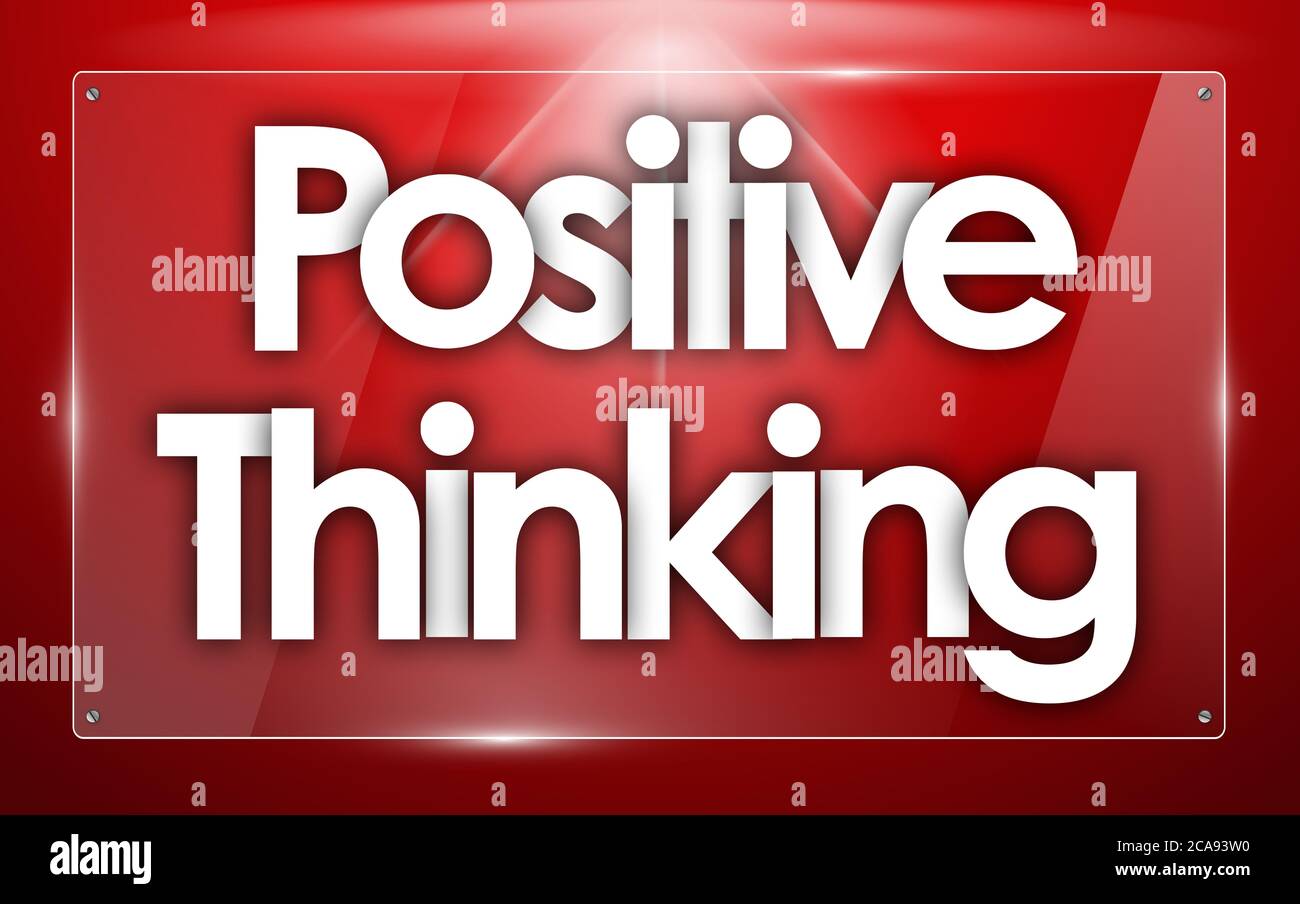 Positive Thinking word in transparent glass shapes Stock Photo - Alamy