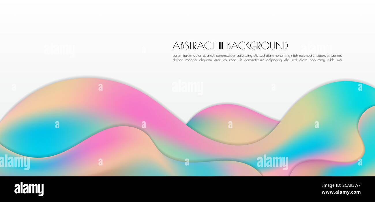 Modern fluid water shape design rainbow color style overlap layer with ...