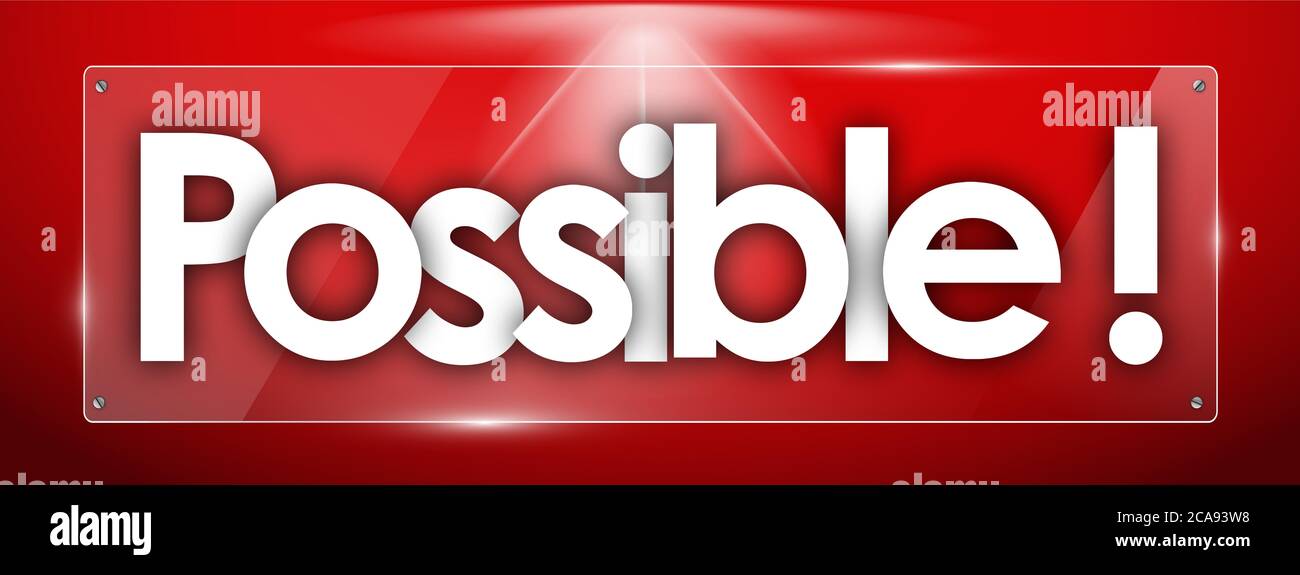 Possible word in transparent glass shapes Stock Photo - Alamy