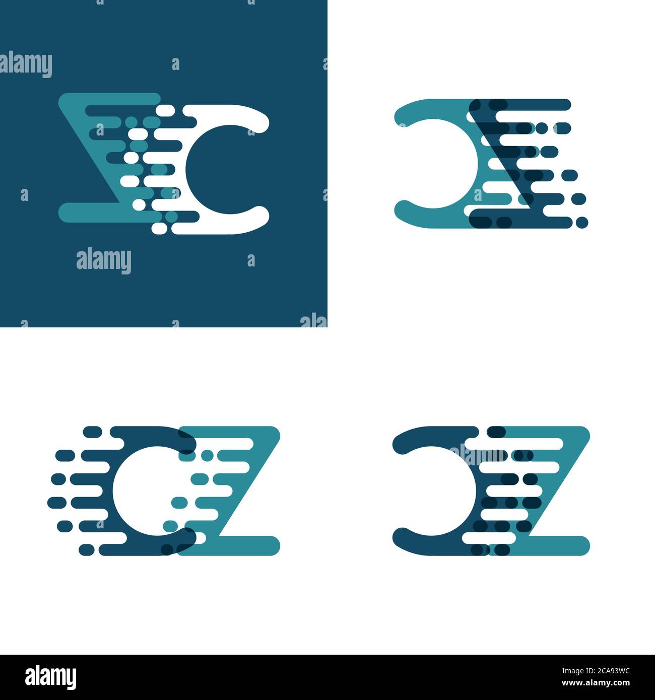 CZ letters logo with accent speed in light green and dark blue Stock ...