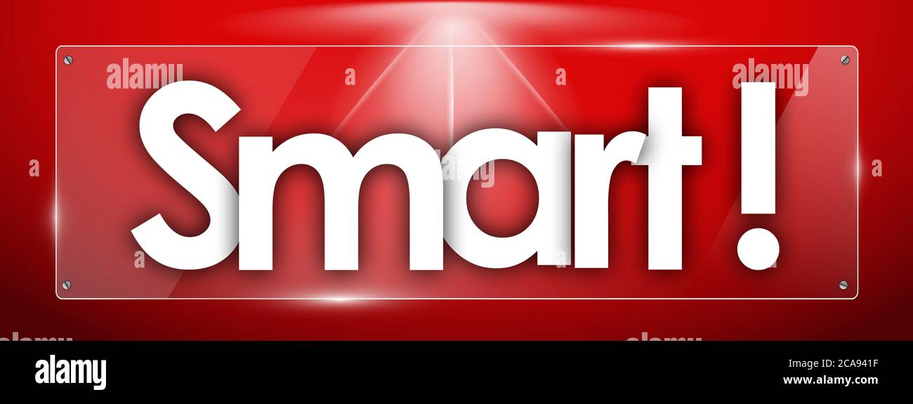 Smart word in transparent glass shapes Stock Photo - Alamy