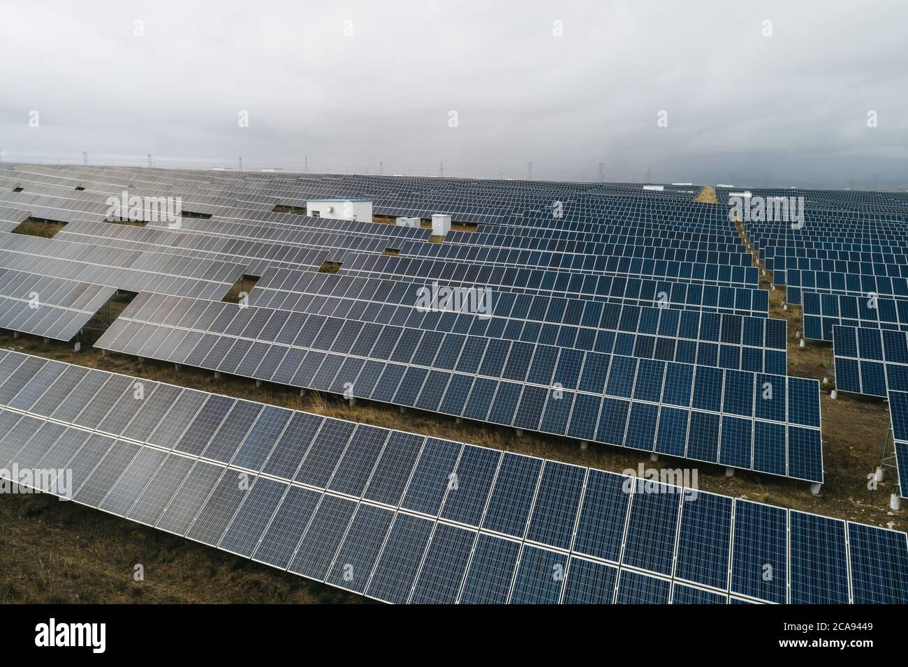 aerial view of a photovoltaic power station Stock Photo - Alamy