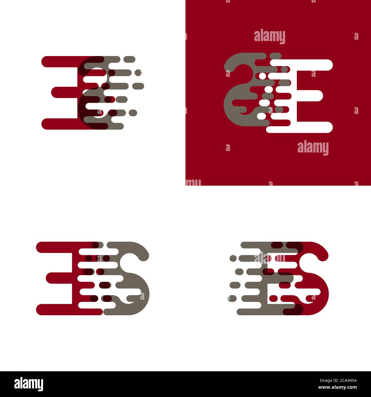 ES letters logo with accent speed in drak red and gray Stock Vector ...