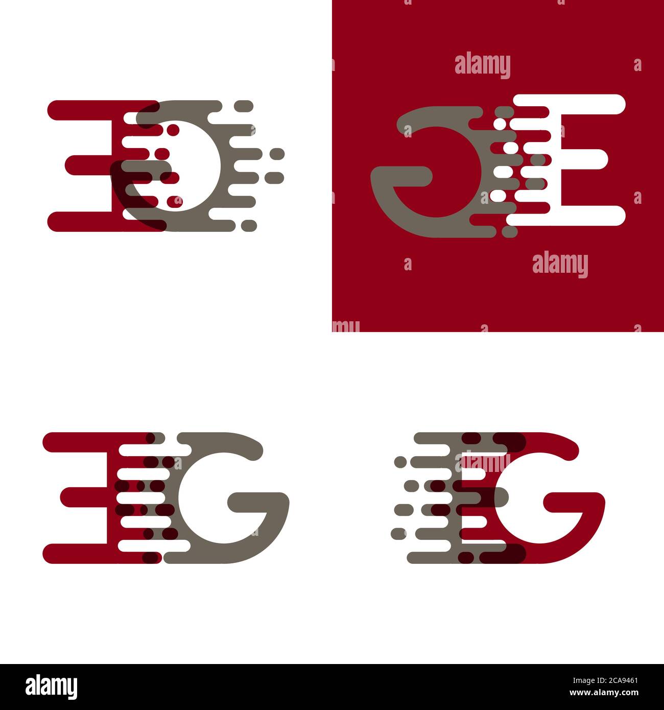 EG letters logo with accent speed in drak red and gray Stock Vector ...