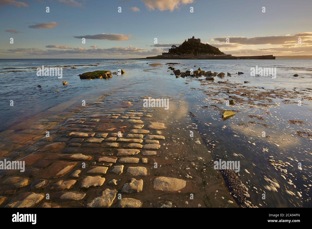 An evening view of St. Michael's Mount, one of Cornwall's most iconic ...