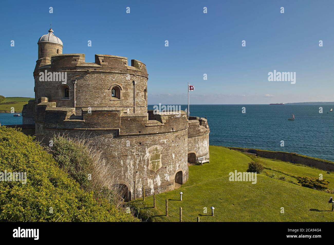 The historic St. Mawes Castle, built in the 16th century to defend the ...