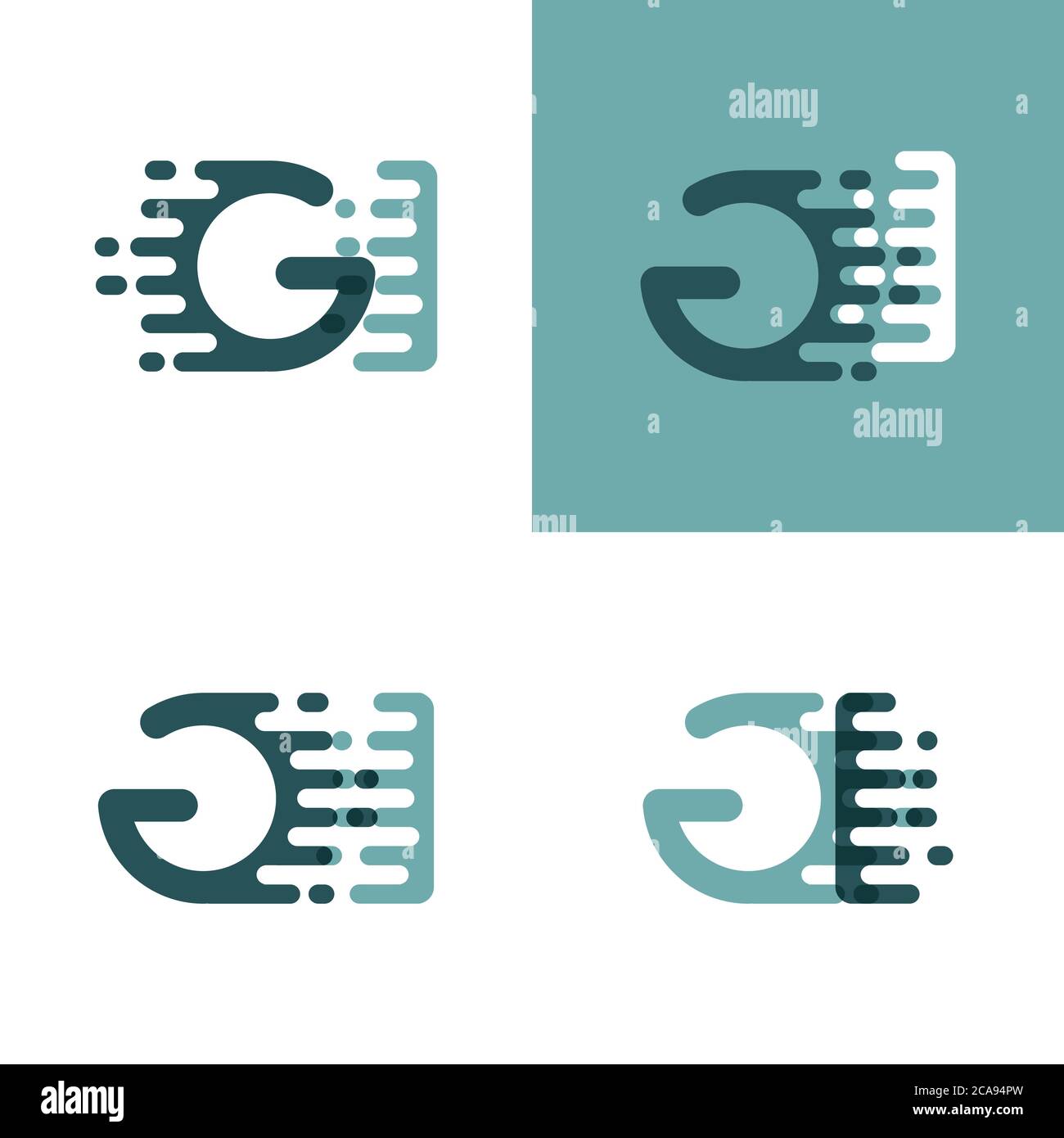 GI letters logo with accent speed in gray and dark green Stock Vector ...