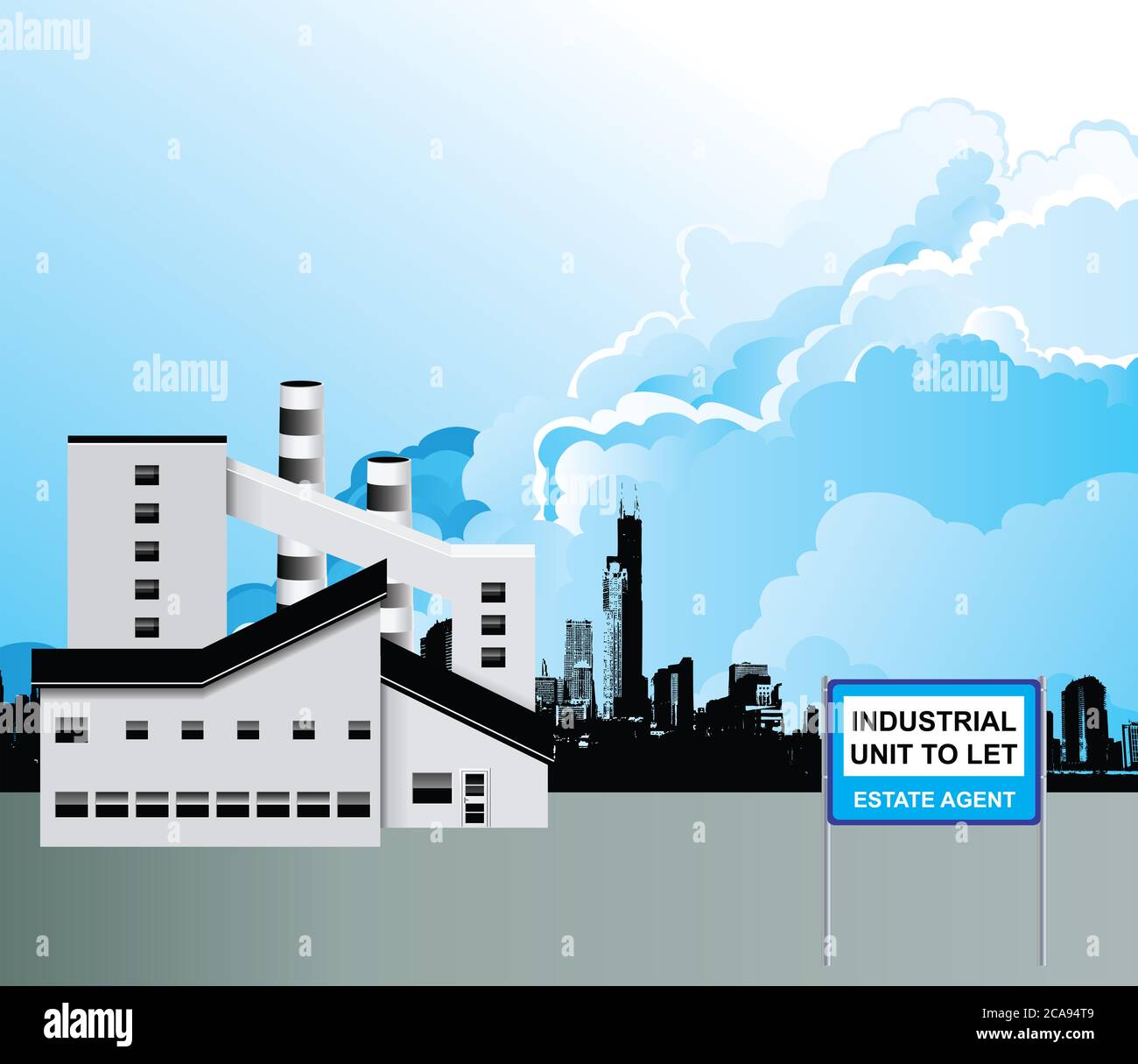 Vacant modern factory building reflecting the global economic recession ...