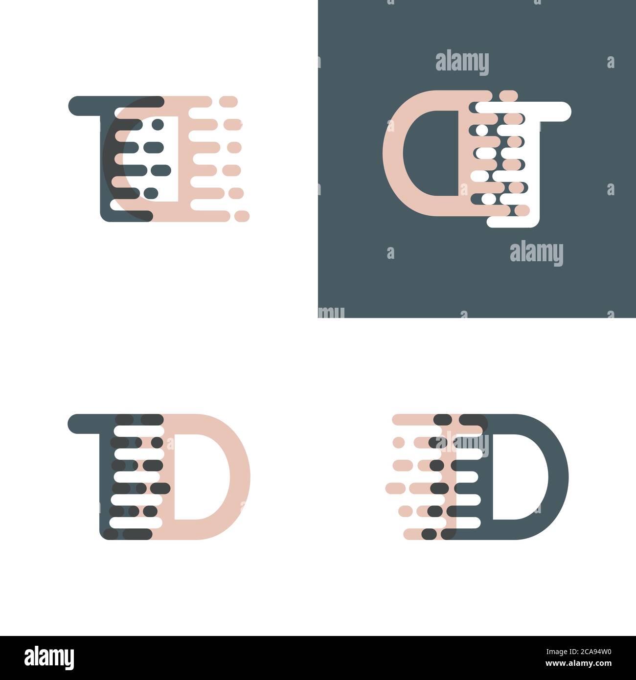 TD letters logo with accent speed pink and gray Stock Vector Image ...