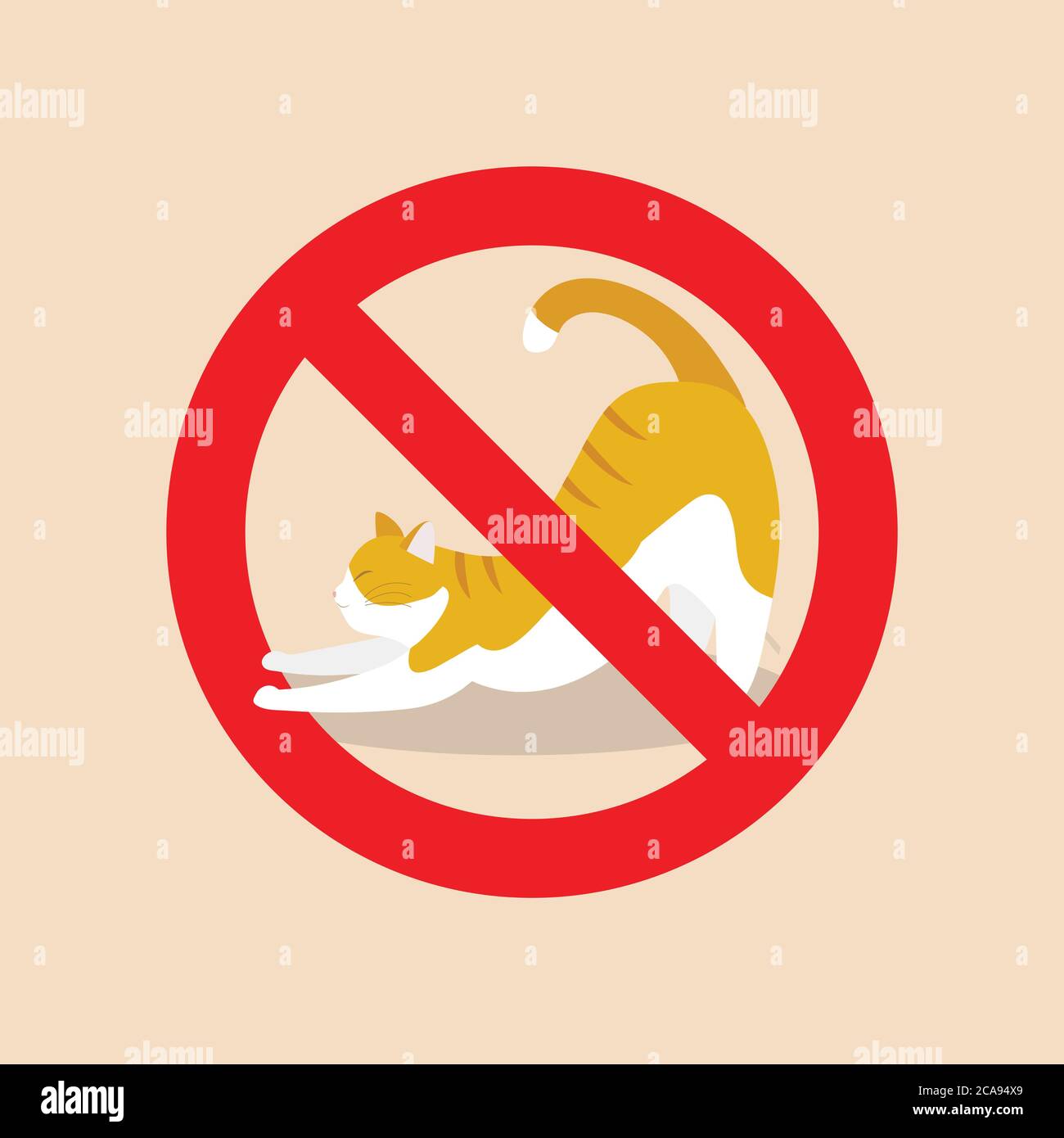 No cat allowed sign. red prohibition sign. vector illustration Stock ...
