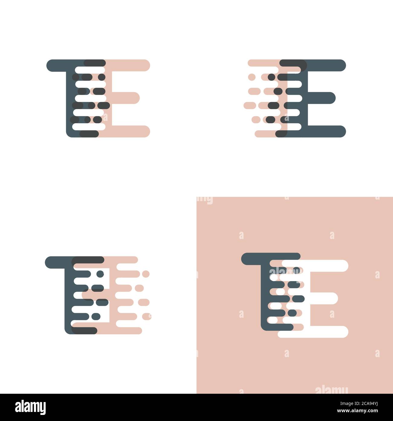 TE letters logo with accent speed pink and gray Stock Vector Image ...