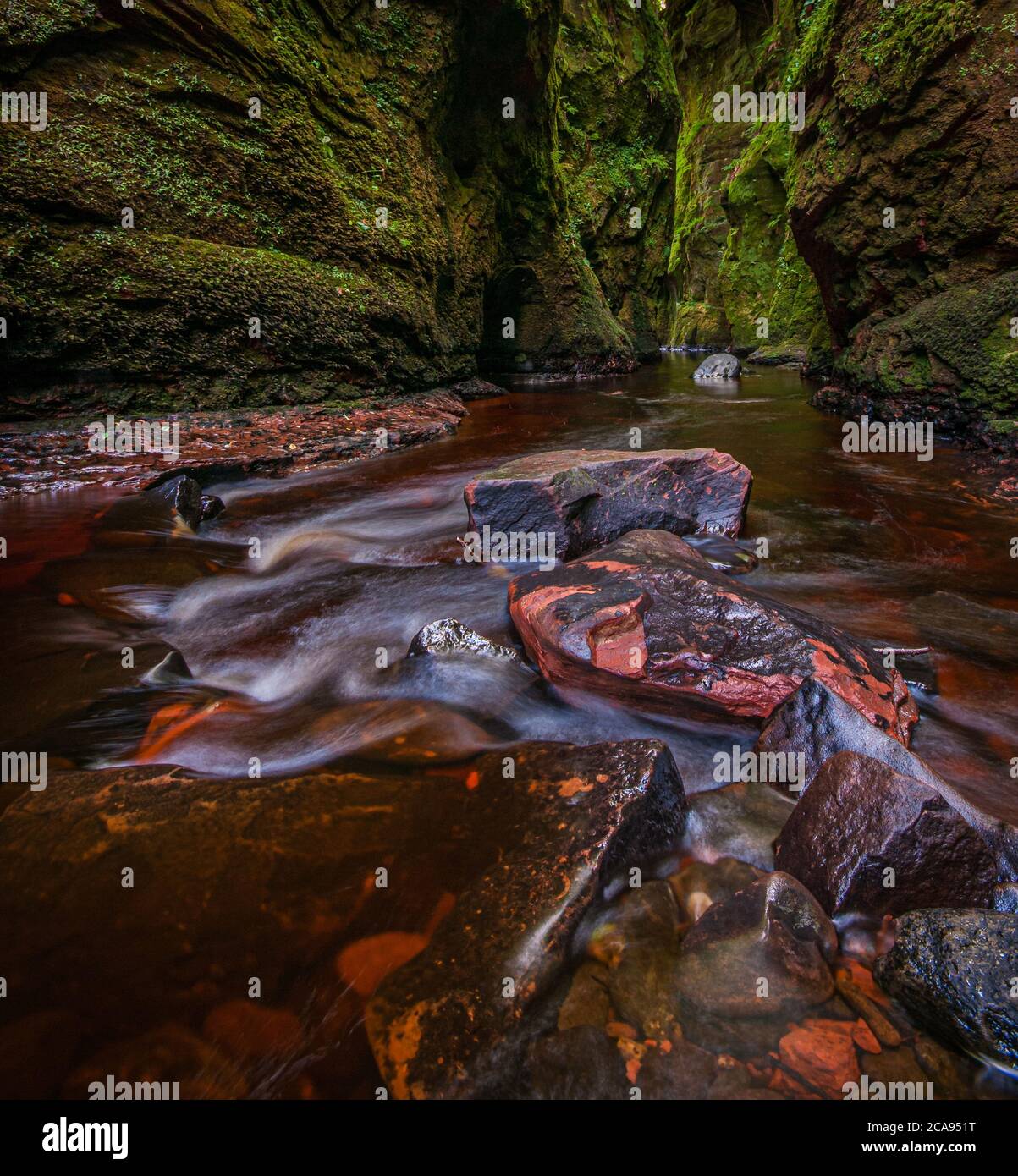 The gorge at Finnich Glen, known as Devils Pulpit near Killearn ...