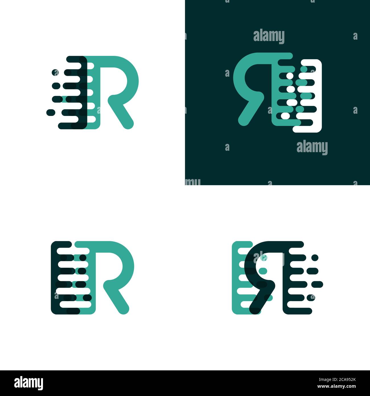 IR letters logo with accent speed in light green and dark green Stock ...