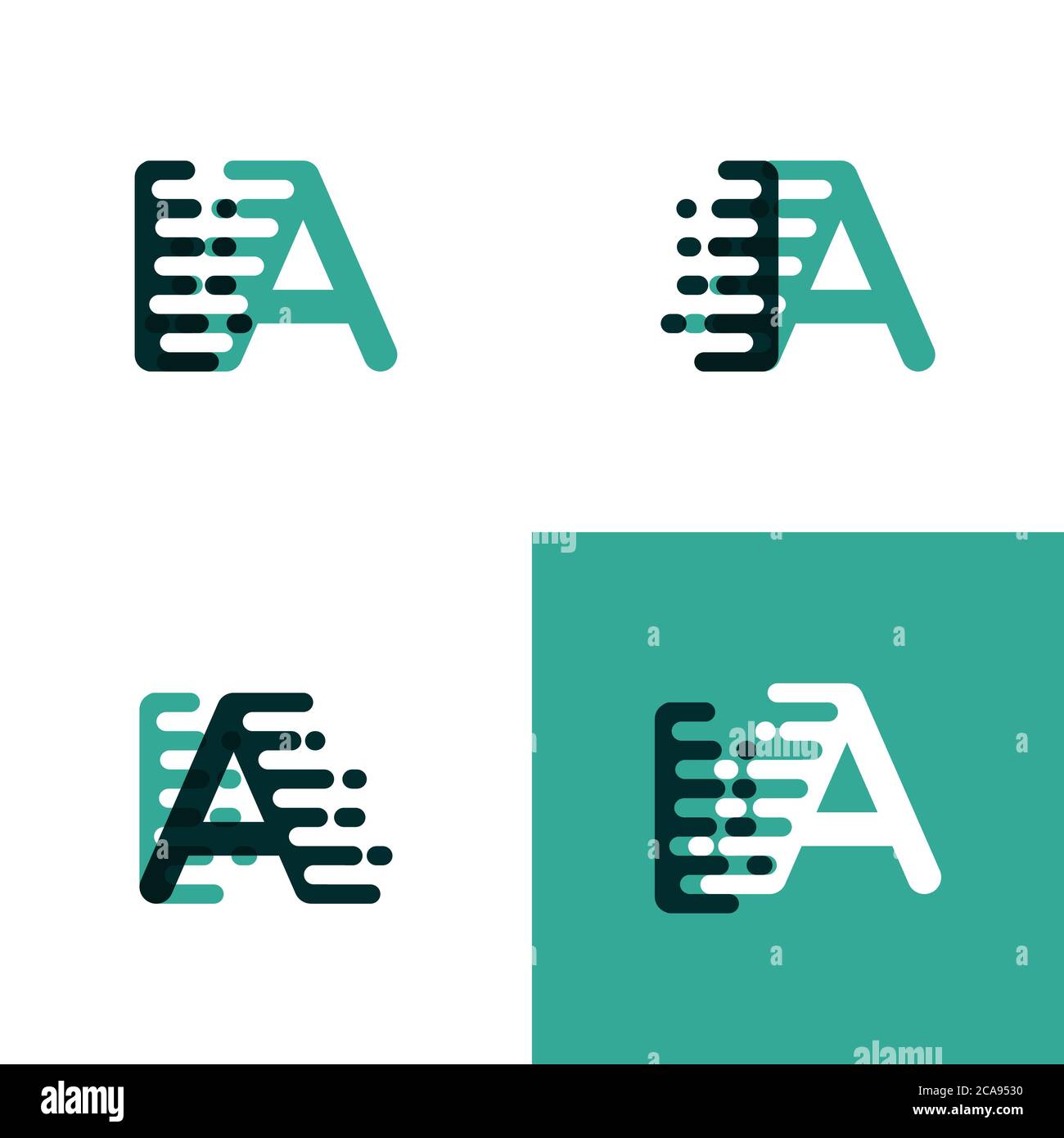 IA letters logo with accent speed in light green and dark green Stock ...