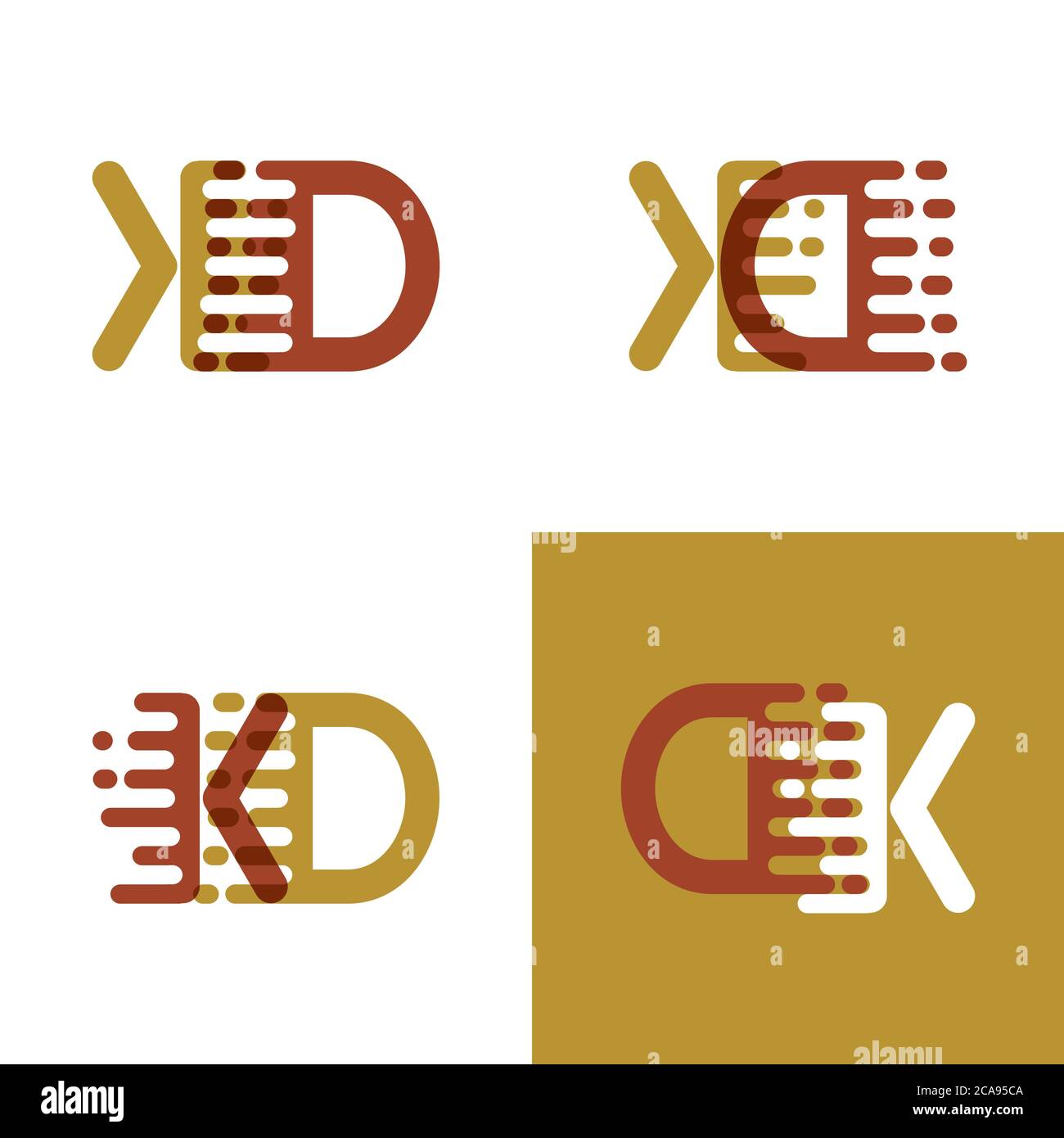 KD letters logo with accent speed in light brown and dark brown Stock ...