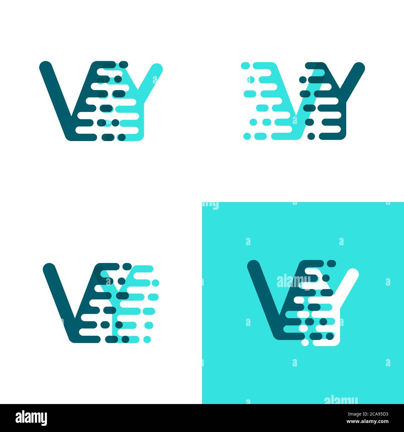 VY letters logo with accent speed green and blue Stock Vector Image ...