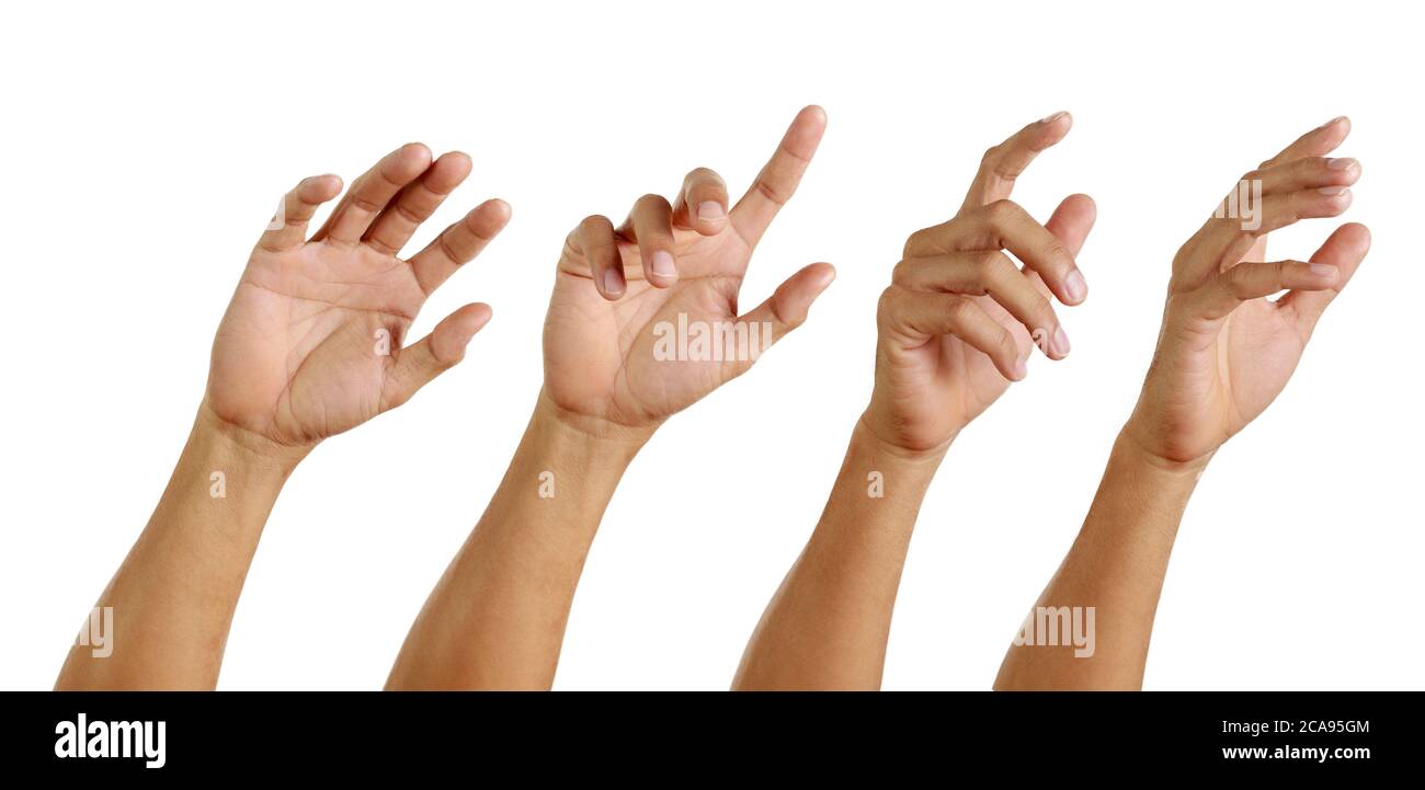 Set of hand man show symbol isolated on white background Stock Photo ...