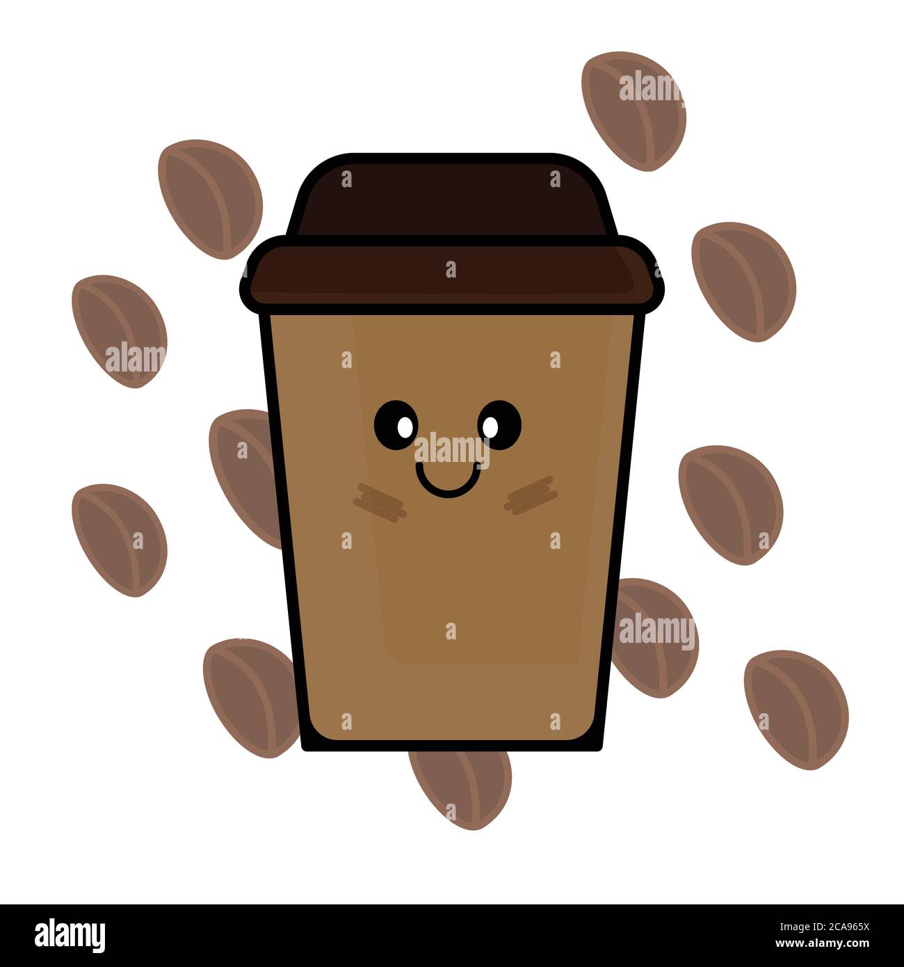 Coffee cup and drink cartoon character. Design template vector Stock ...