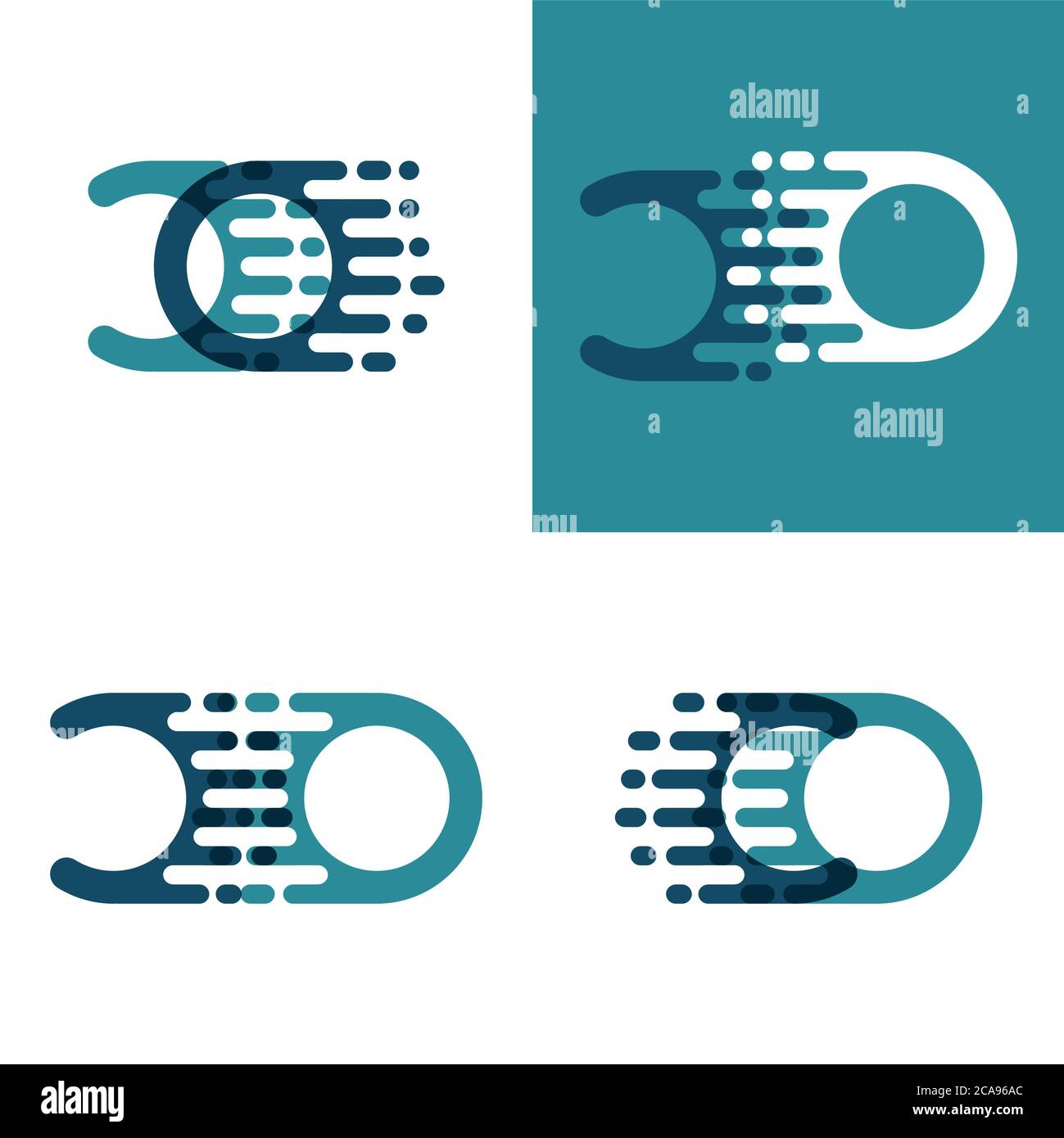 CO letters logo with accent speed in light green and dark blue Stock ...