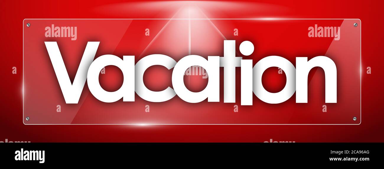 vacation word in colored rectangles background Stock Photo - Alamy