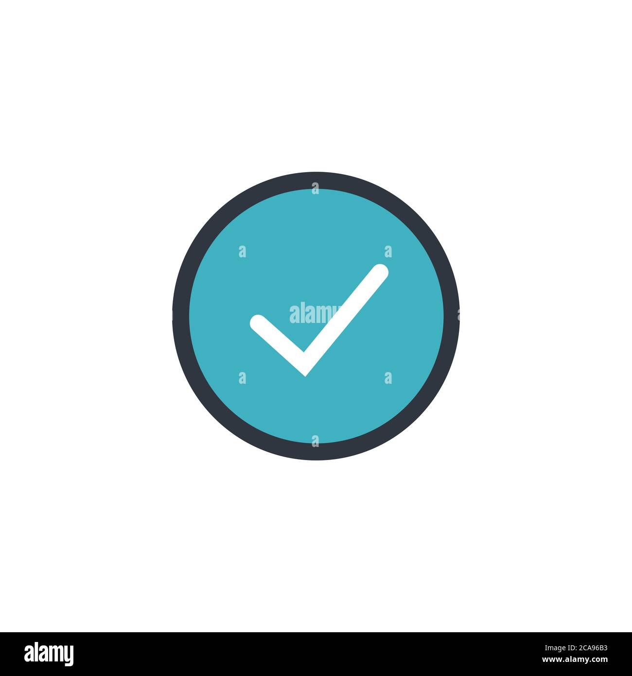Circle tick mark approved Icon Vector Illustration. Checkmark confirm ...