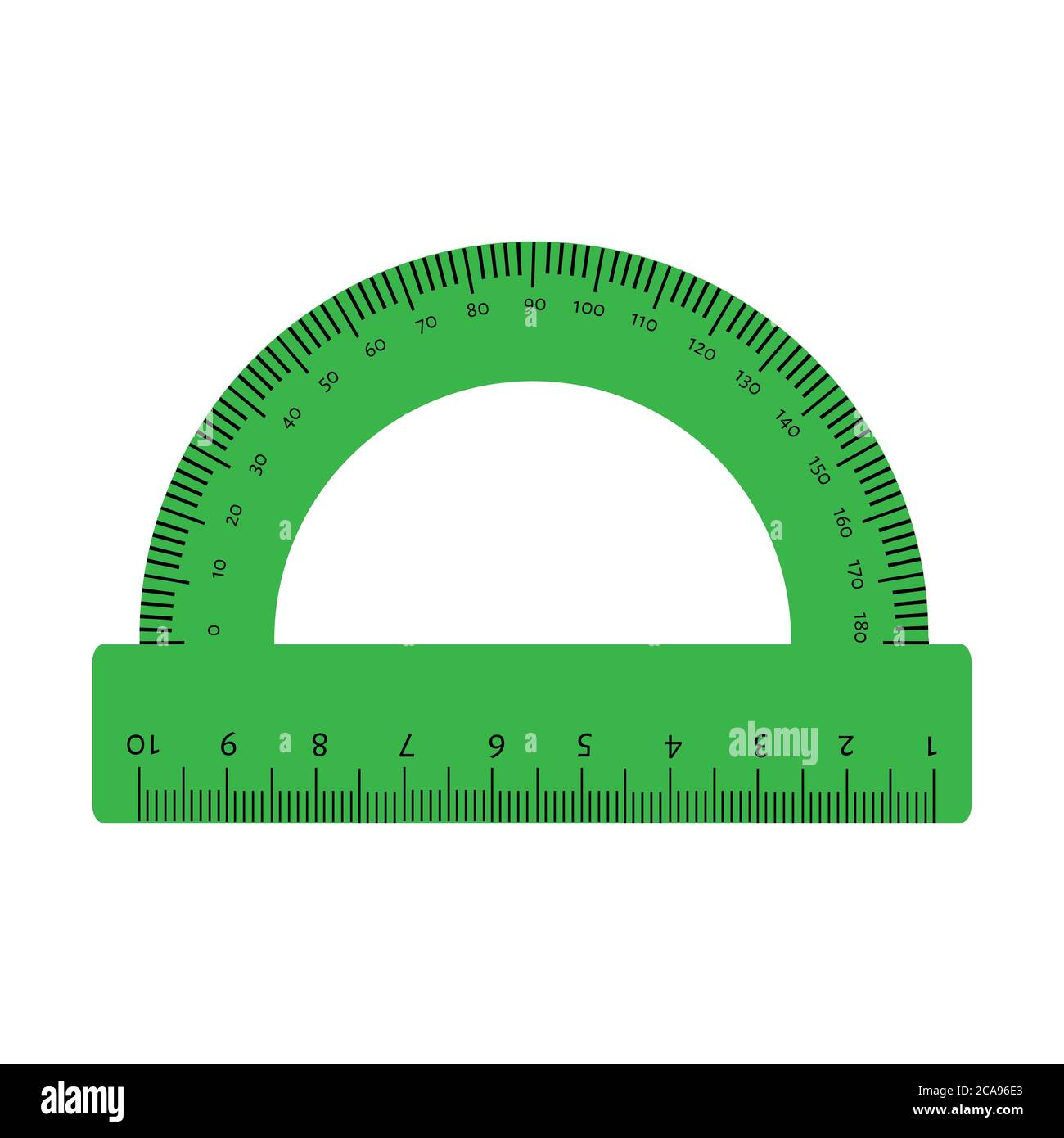Green protractor ruler isolated on white background Stock Vector Image ...