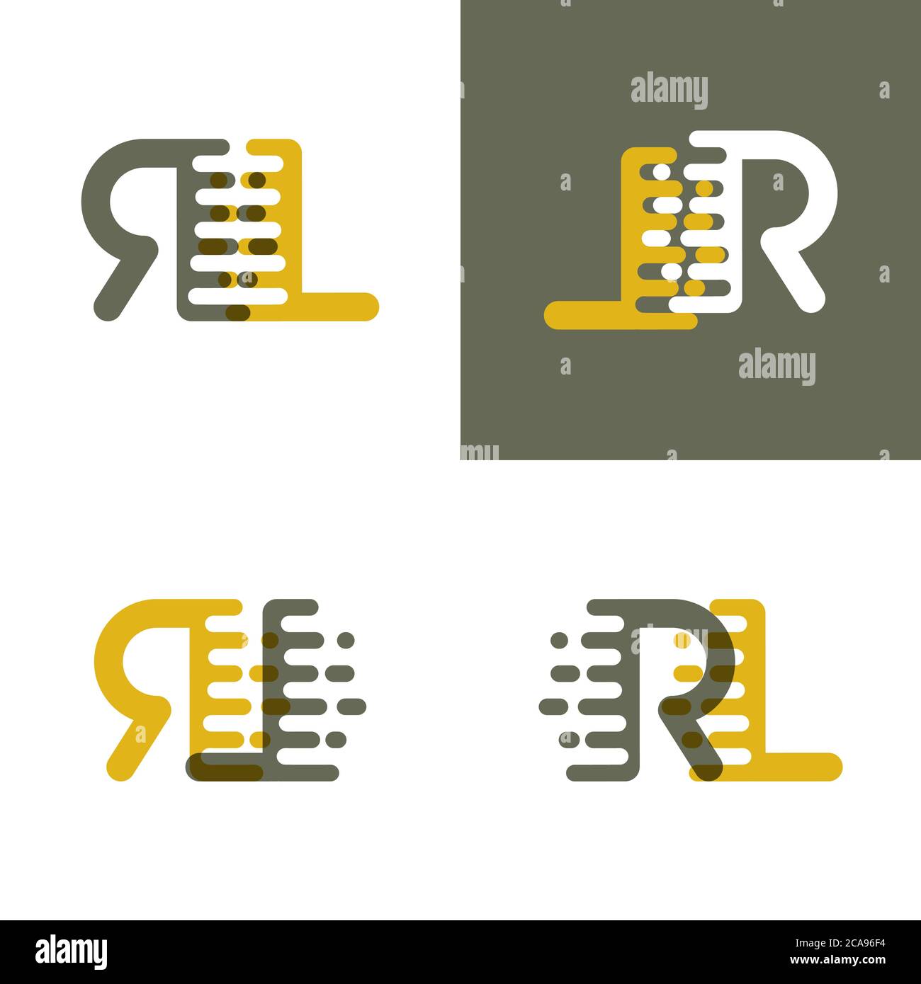 RL letters logo with accent speed in brown and dark yellow Stock Vector ...