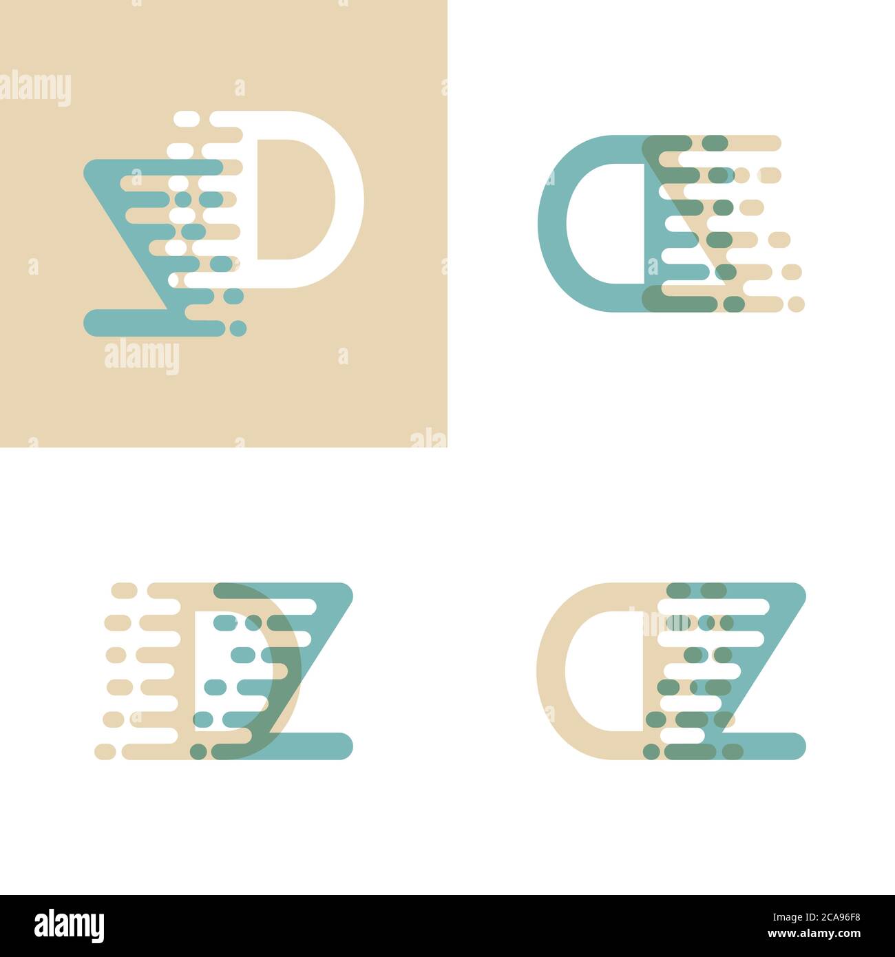 DZ letters logo with accent speed in cream and pastel green Stock ...