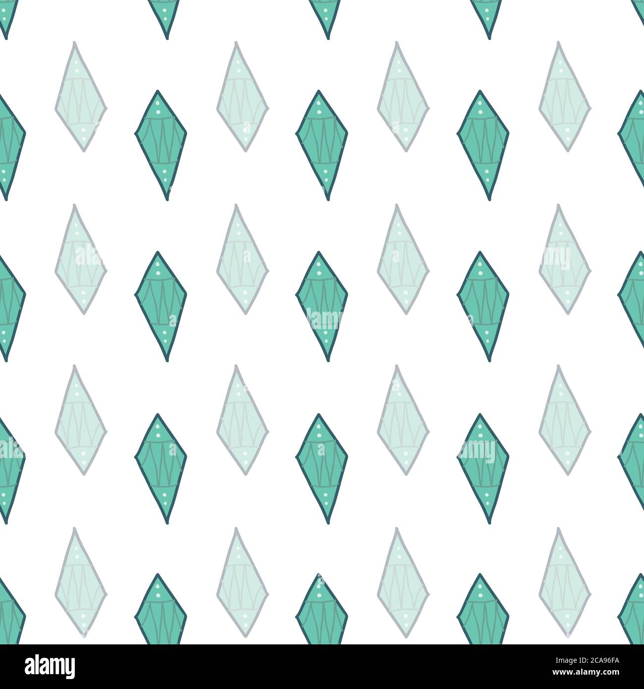 magic diamonds teal diamond shapes on white background Doodle Pattern ...