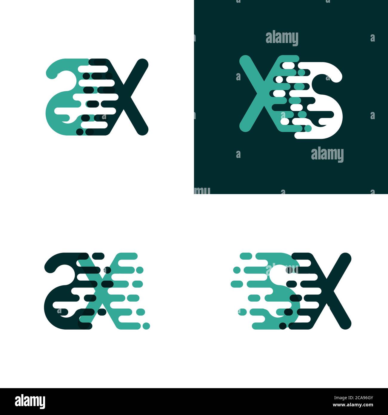SX letters logo with accent speed in light green and dark green Stock ...