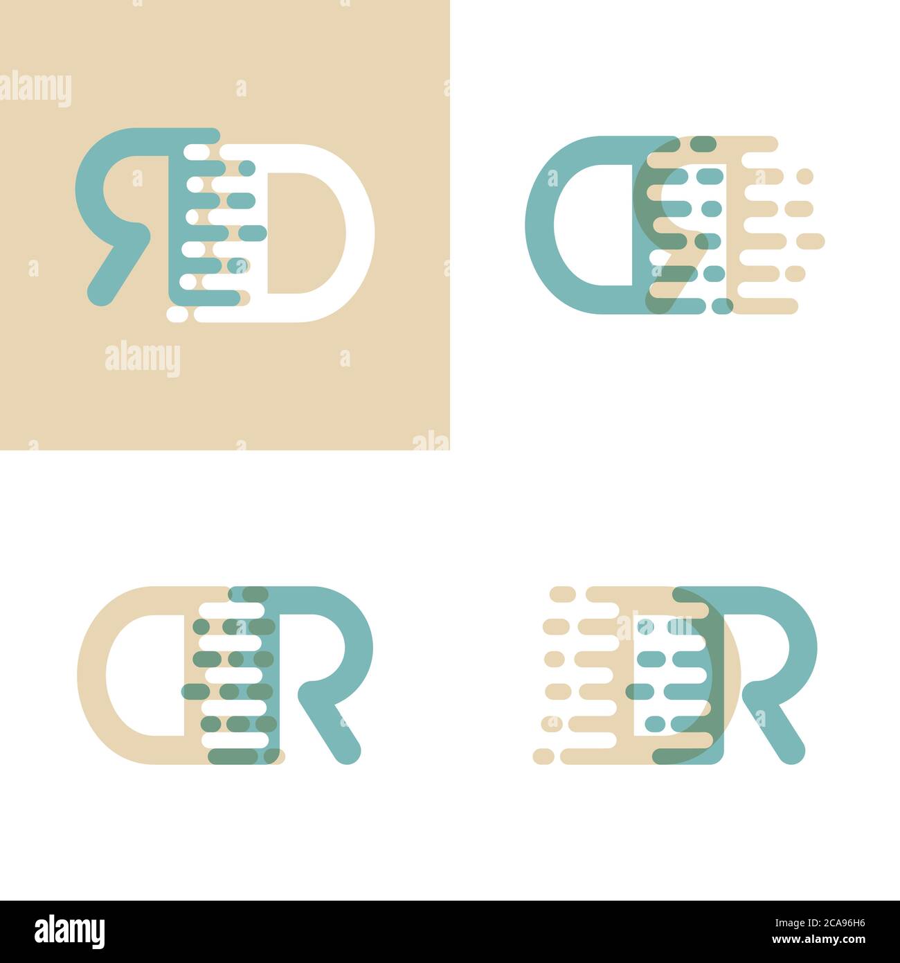 DR letters logo with accent speed in cream and pastel green Stock ...