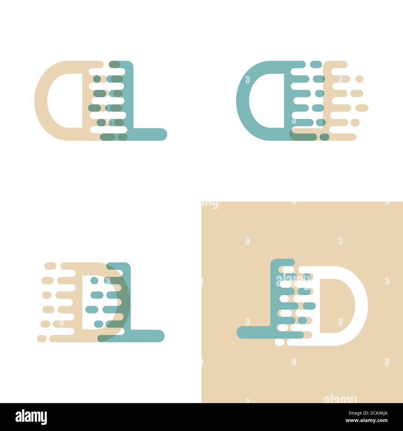 DL letters logo with accent speed in cream and pastel green Stock ...