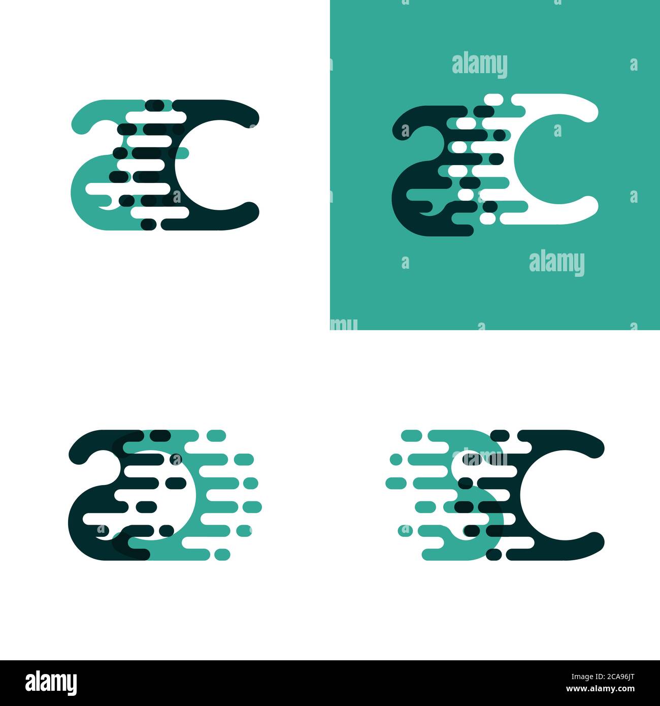 SC letters logo with accent speed in light green and dark green Stock ...