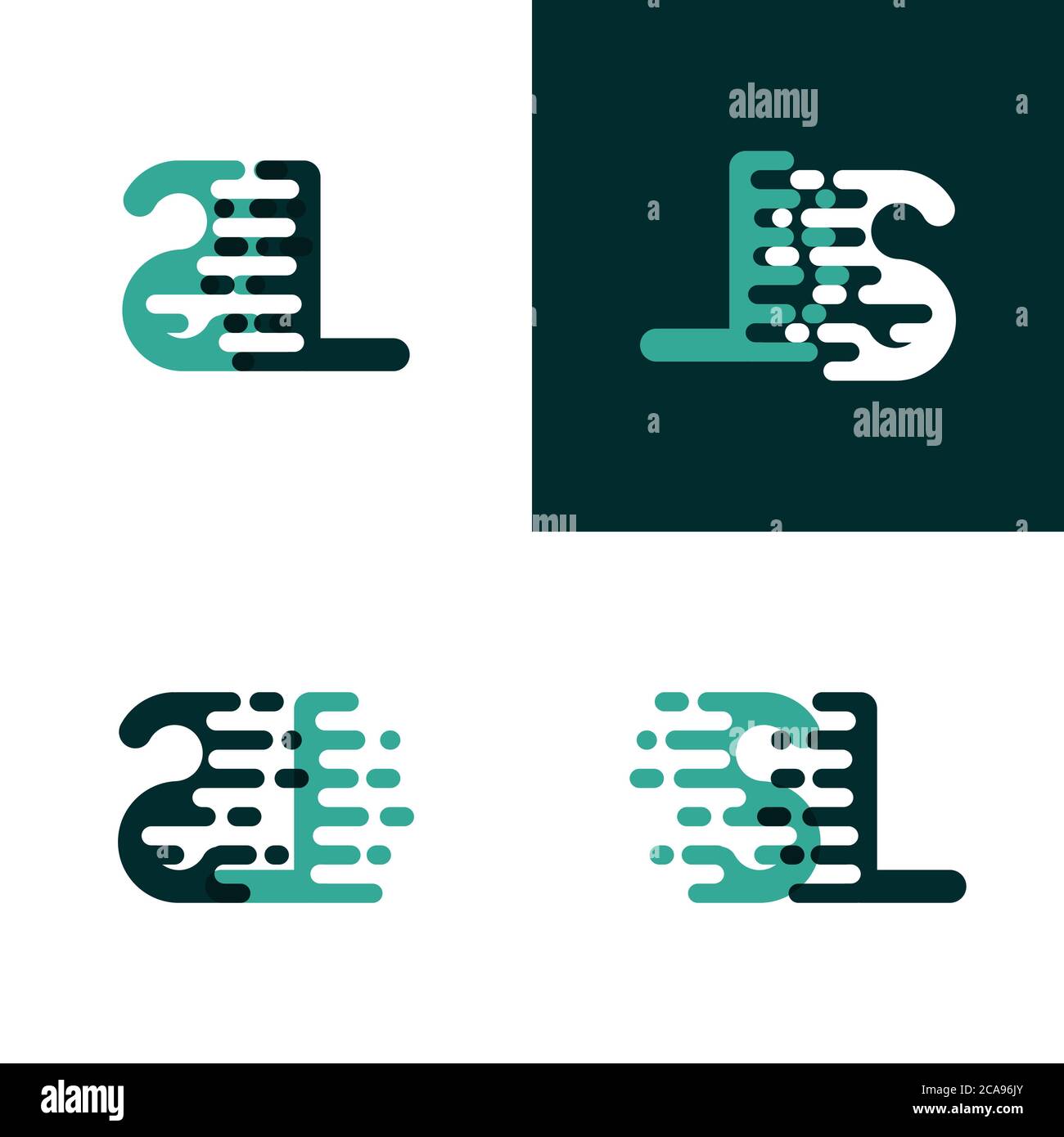 SL letters logo with accent speed in light green and dark green Stock ...
