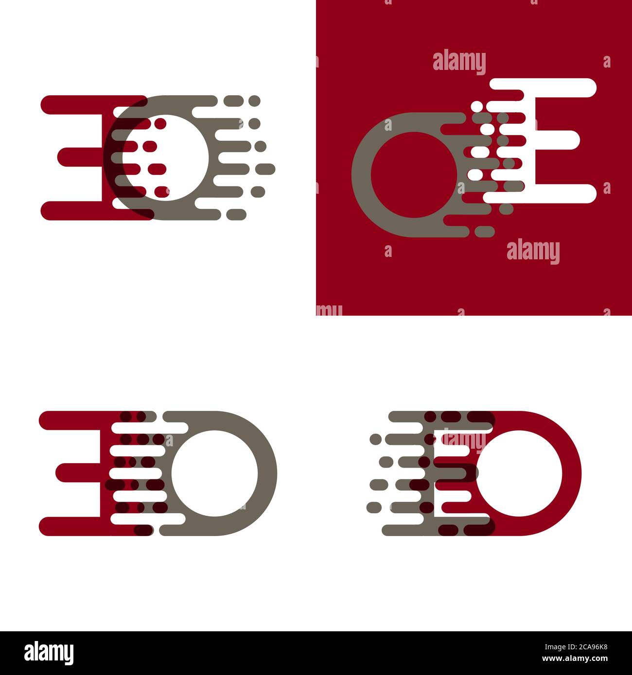 EO letters logo with accent speed in drak red and gray Stock Vector ...