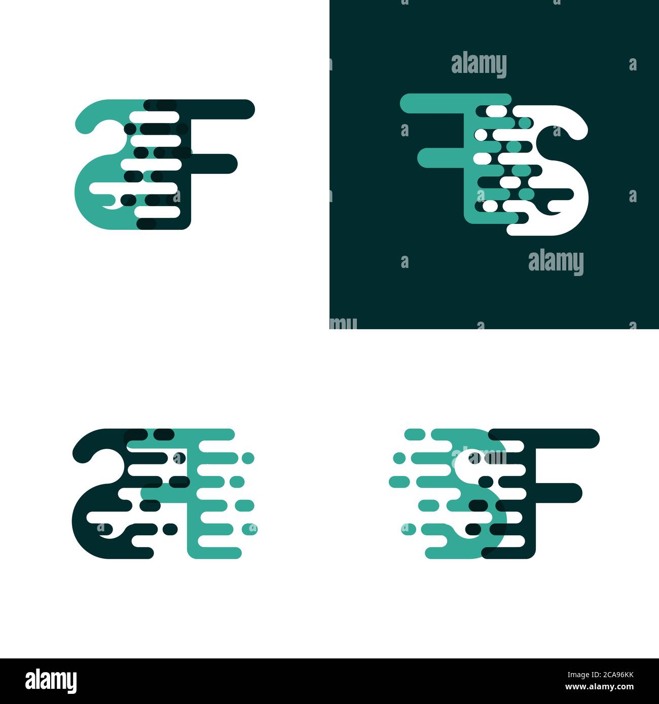 SF letters logo with accent speed in light green and dark green Stock ...