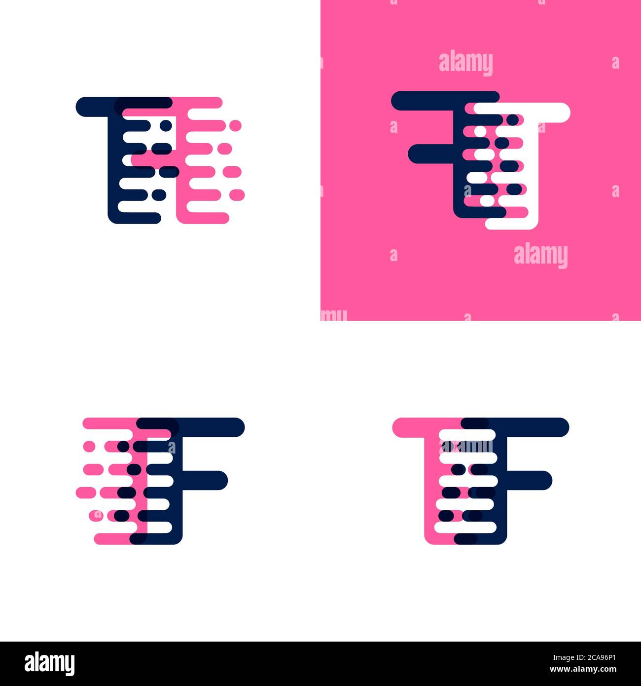 FT letters logo with accent speed in pink and drak purple Stock Vector ...